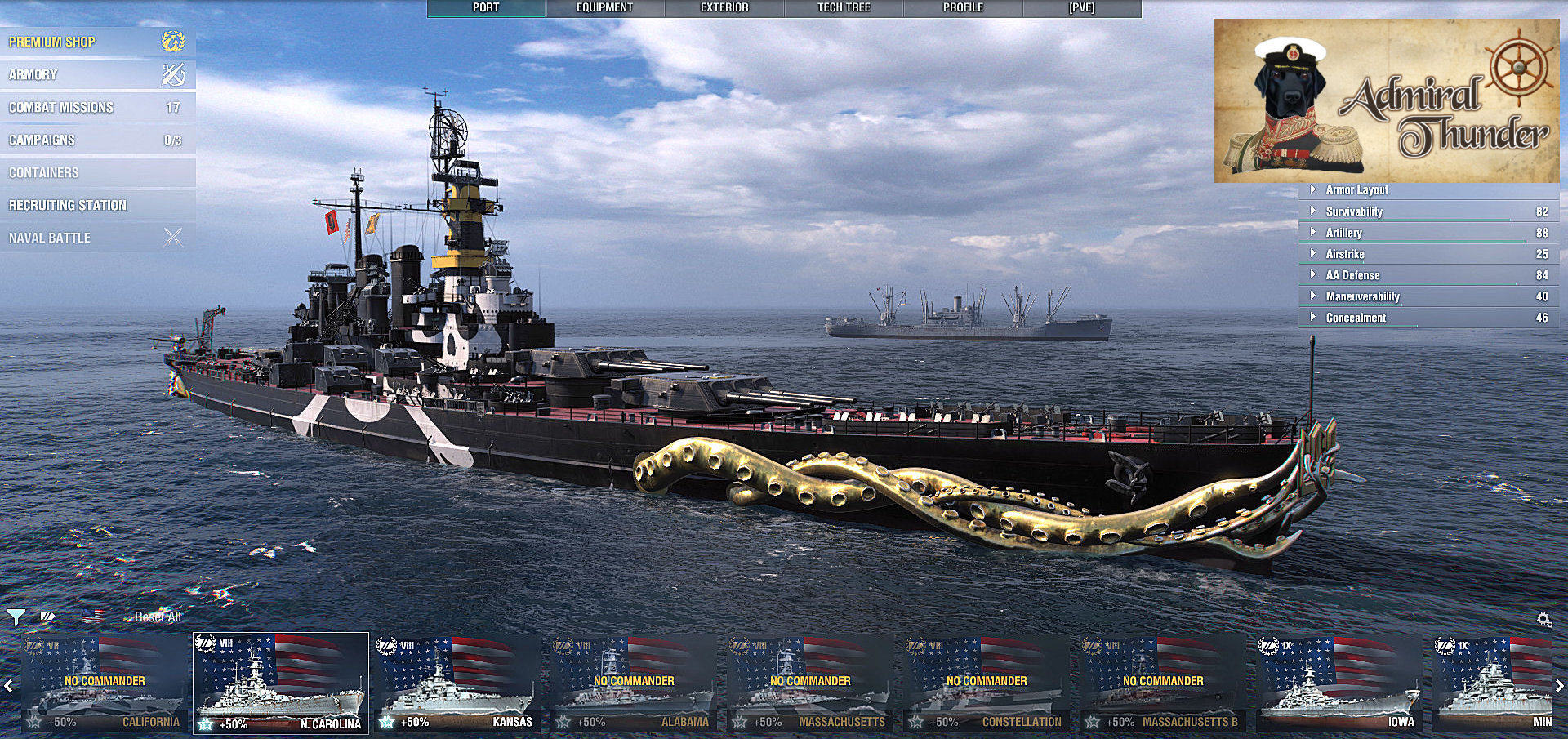 KOTS camo for North Carolina : r/WorldOfWarships